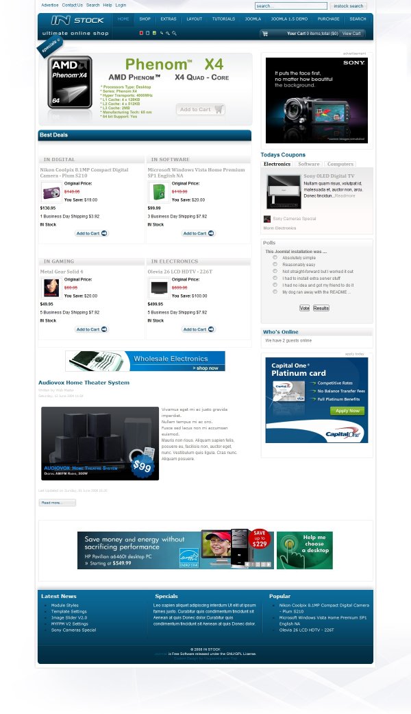 Ecommerce Joomla! Templates