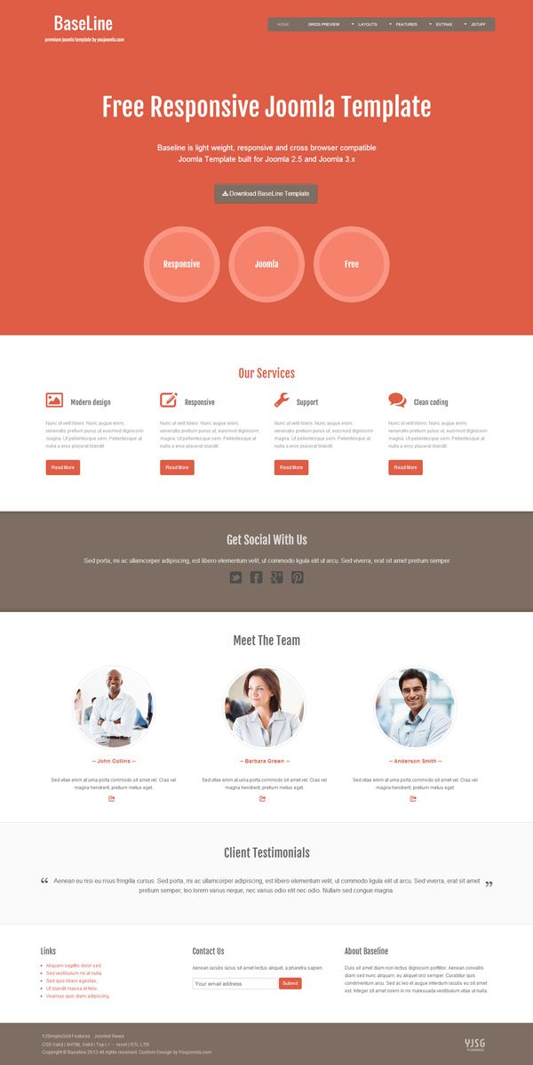 Baseline Free Joomla Template